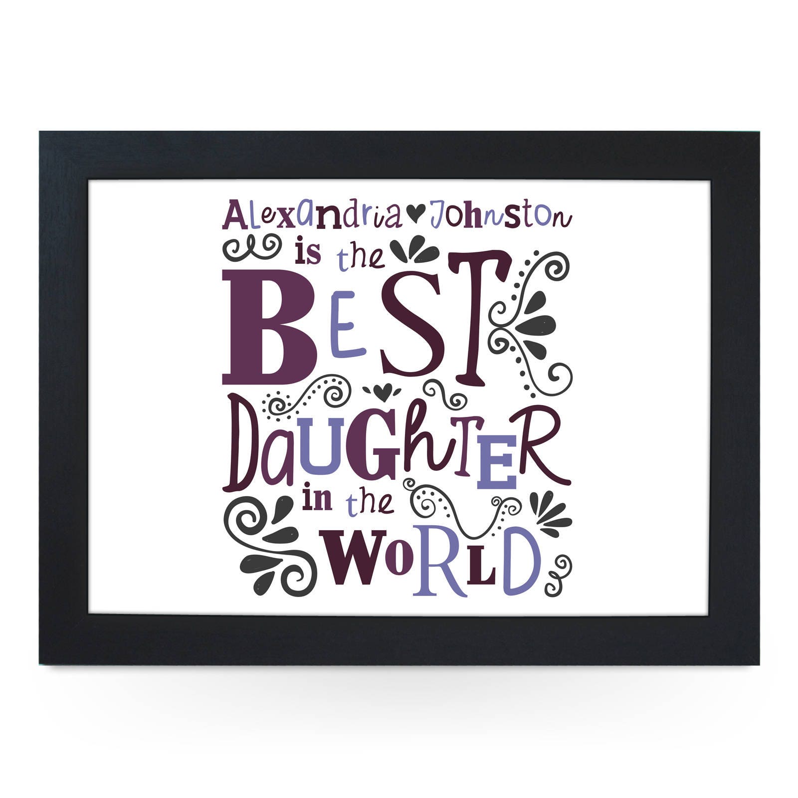 Personalised Best Daughter in the World Lap Tray L0484 - Etsy
