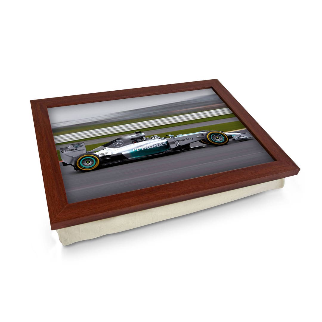 Mecedes F1 Car Lap Tray L0055 Personalised Gift Unique Gift Cushioned ...