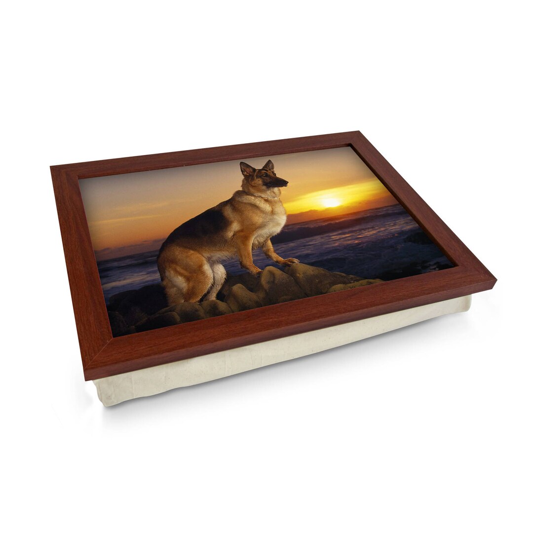 German Shepherd on the Beach Photo Lap Tray L136 | Personalised Gift ...