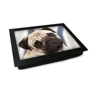 Pug Dog Lap Tray L0147 Personalised Gift Unique Gift Cushioned Laptray ...
