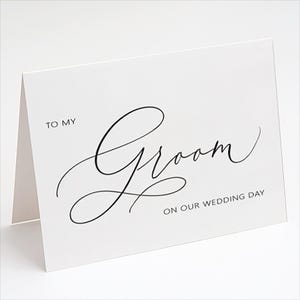 Bride and Groom WEDDING CARDS | to My Groom on Our Wedding Day Card ...