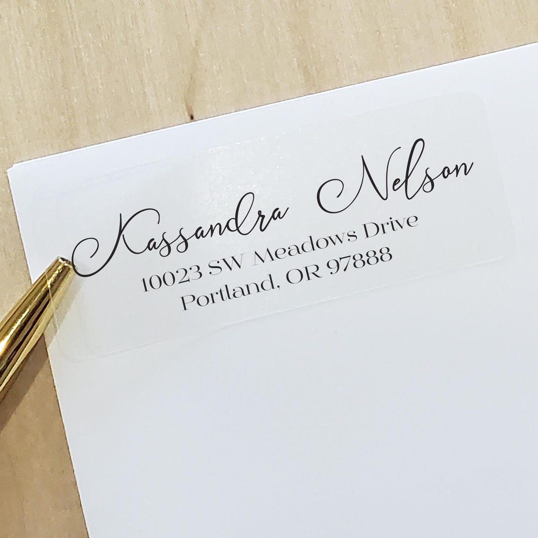 Clear Gloss or White Return Address Labels | Wedding Return Address ...
