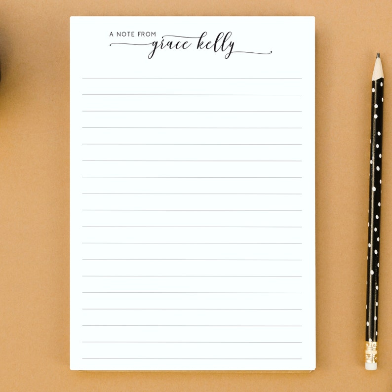 Personalized Script Notepad | Custom Stationery | Style AZ444 - Etsy