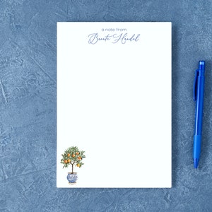 PERSONALIZED NOTEPAD | Topiary Orange Notepad | Orange Tree Notepad ...