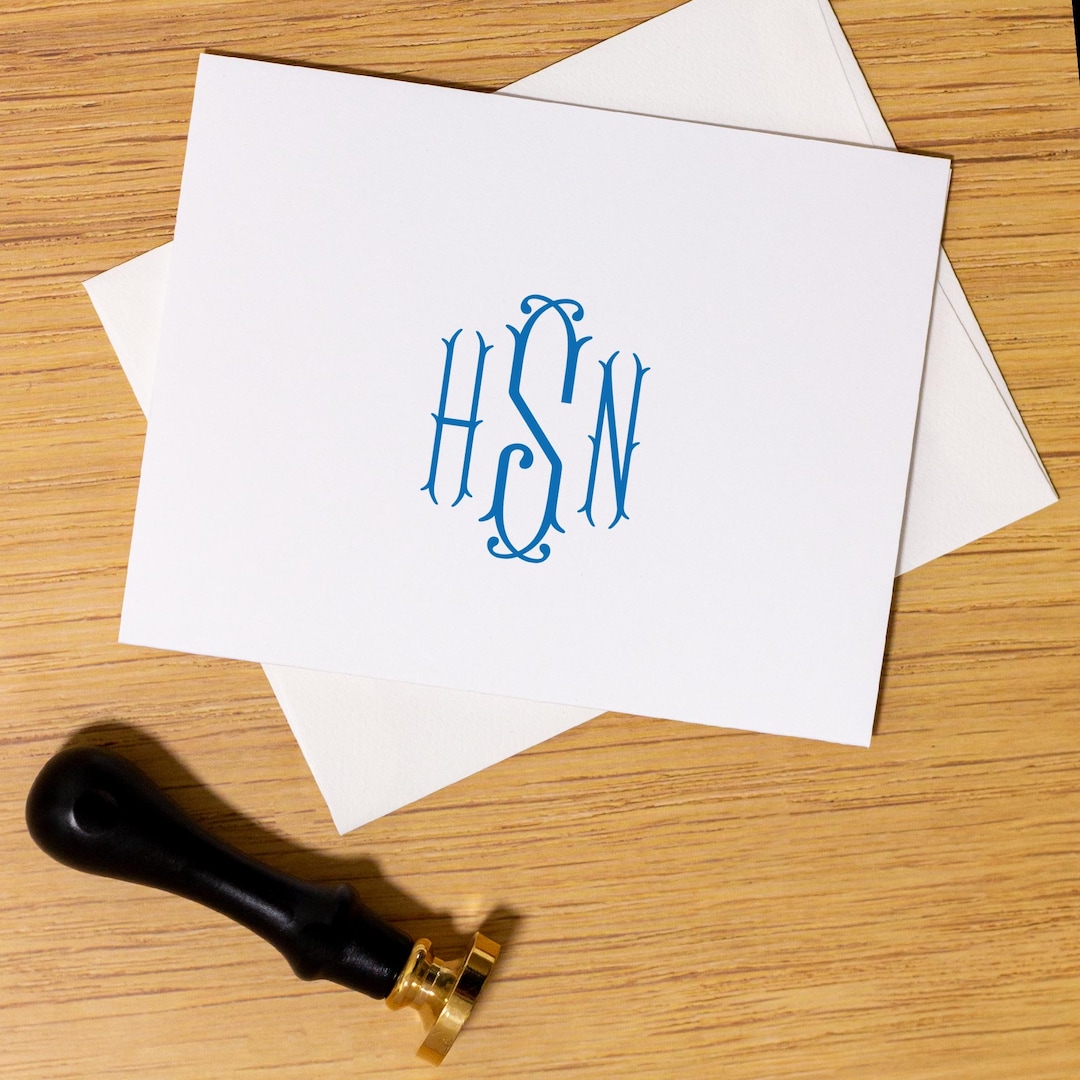 Personalized FOLDED NOTE CARDS | Monogram Note Card Set | Custom Note ...