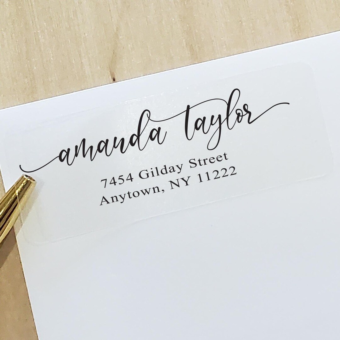 Clear Gloss or White Return Address Labels | Wedding Return Address ...