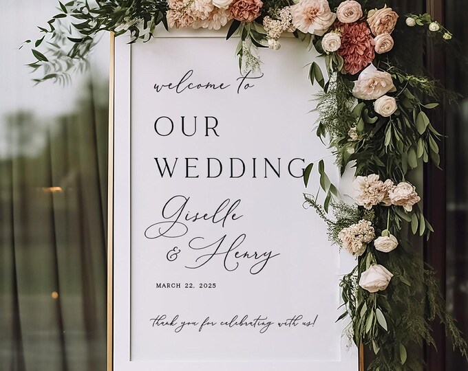Personalized WEDDING WELCOME SIGN | Custom Wedding Welcome Sign ...