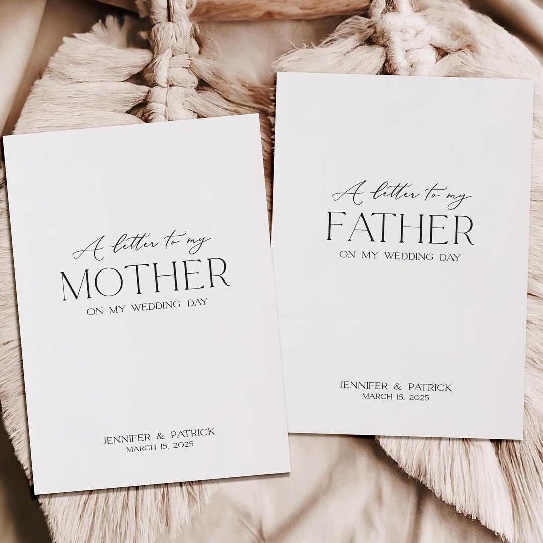 Personalized WEDDING LETTER to Mother of Father | to My Mom Card | to ...