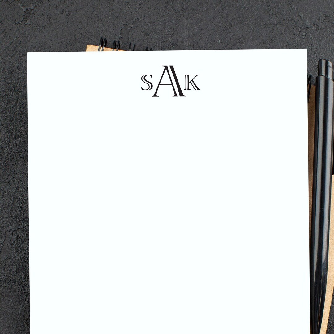 PERSONALIZED MONOGRAM NOTEPAD | Custom Notepad | Professional Notepad ...
