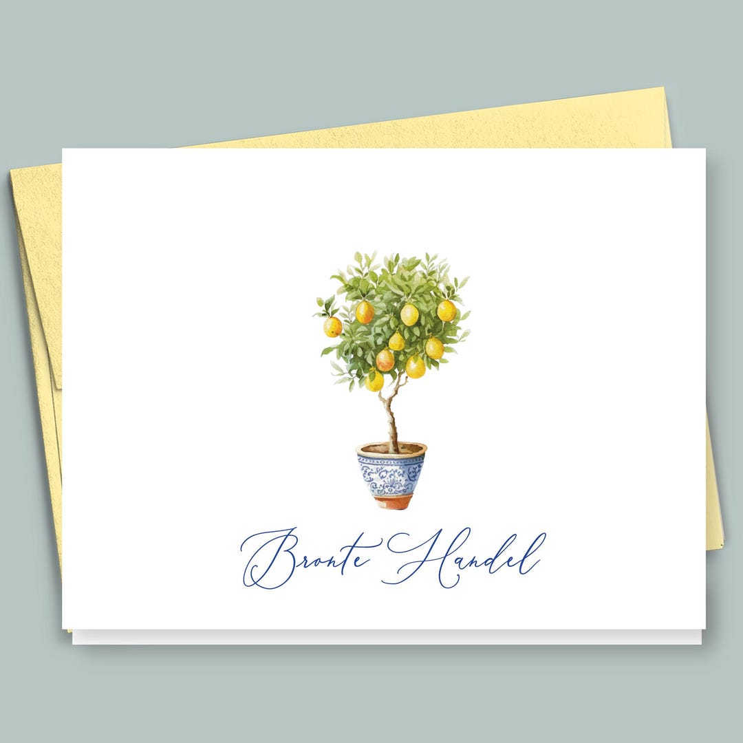 Personalized FOLDED NOTE CARDS | Lemon Note Card Set | Custom ...