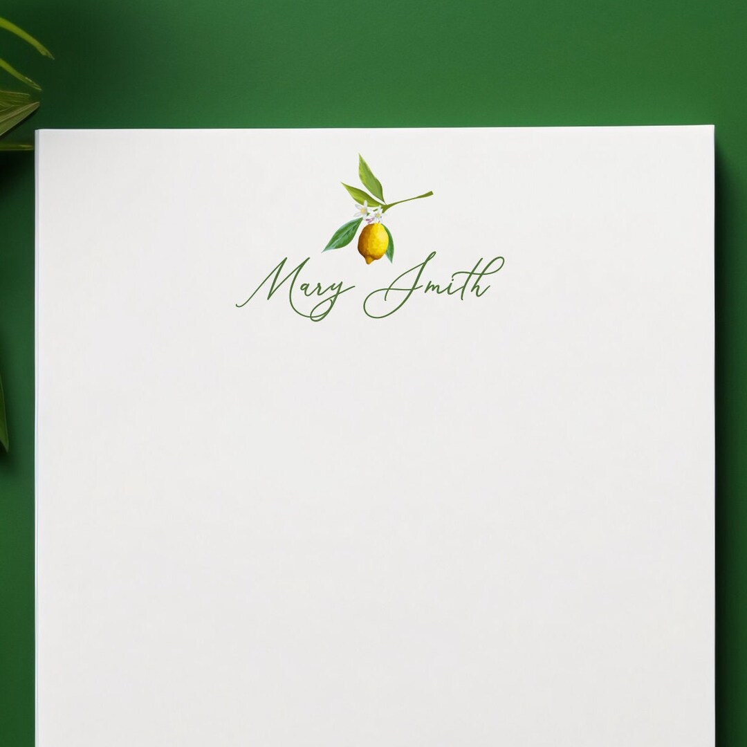 PERSONALIZED NOTEPAD | Lemon Theme Notepad | Greenery Notepad | Women's ...