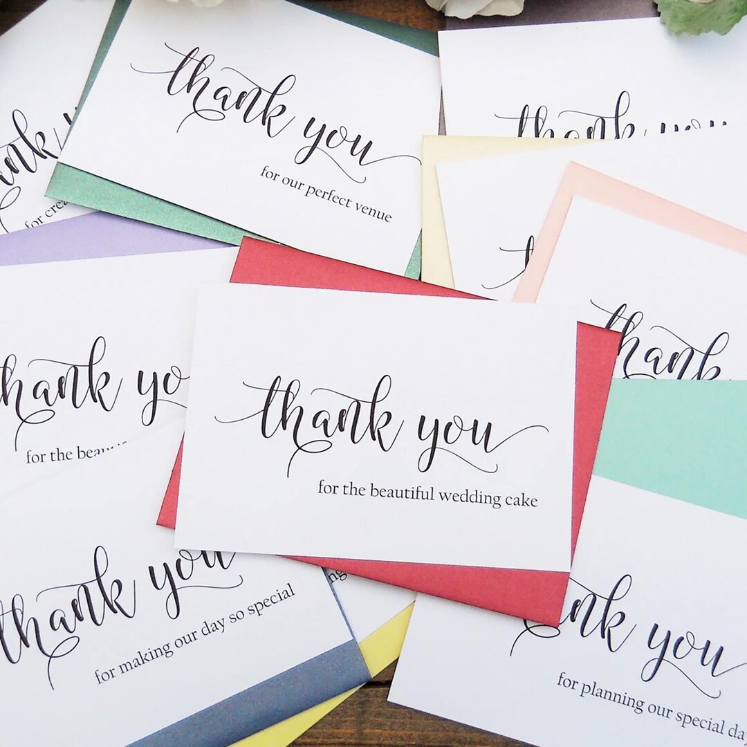 Wedding Vendor Thank You Cards | Tip Card for Florist, DJ, Photographer ...