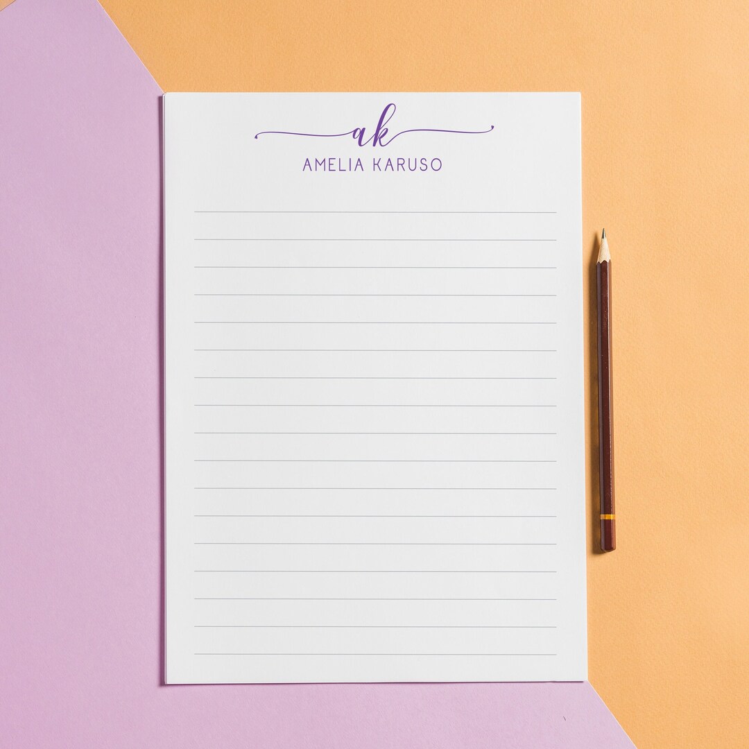 PERSONALIZED NOTEPAD | Custom Notepad | Notepad With Name | Monogram Notepad | Script Notepad ...