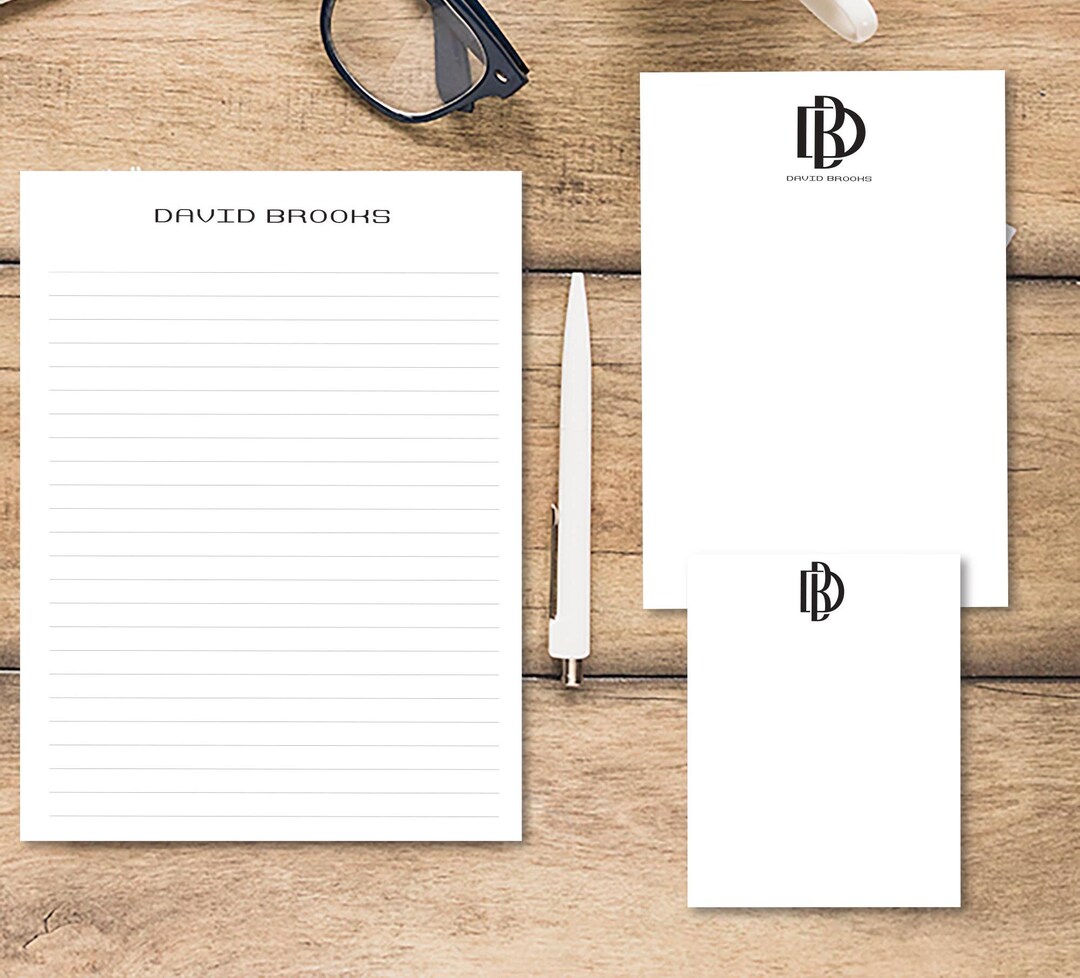 3 Piece NOTEPAD GIFT SET Custom Notepad Personalized Notepad Monogram ...