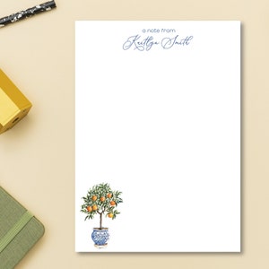 PERSONALIZED NOTEPAD | Topiary Orange Notepad | Orange Tree Notepad ...