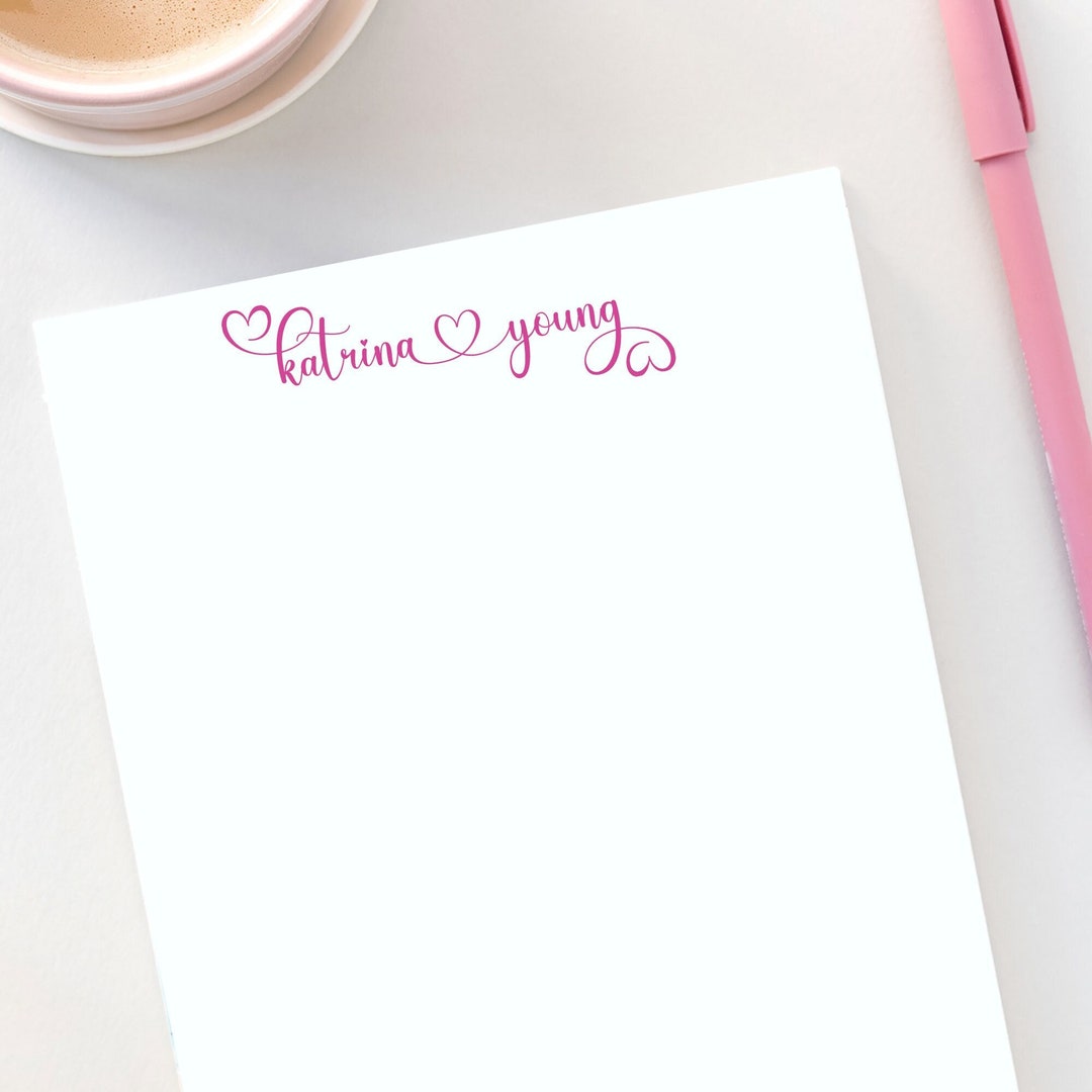 PERSONALIZED NOTEPAD | Heart Script to Do List | Letter Writing Pad ...