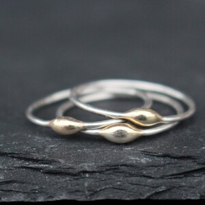 Mixed Metal Raindrop Rings Set - Etsy
