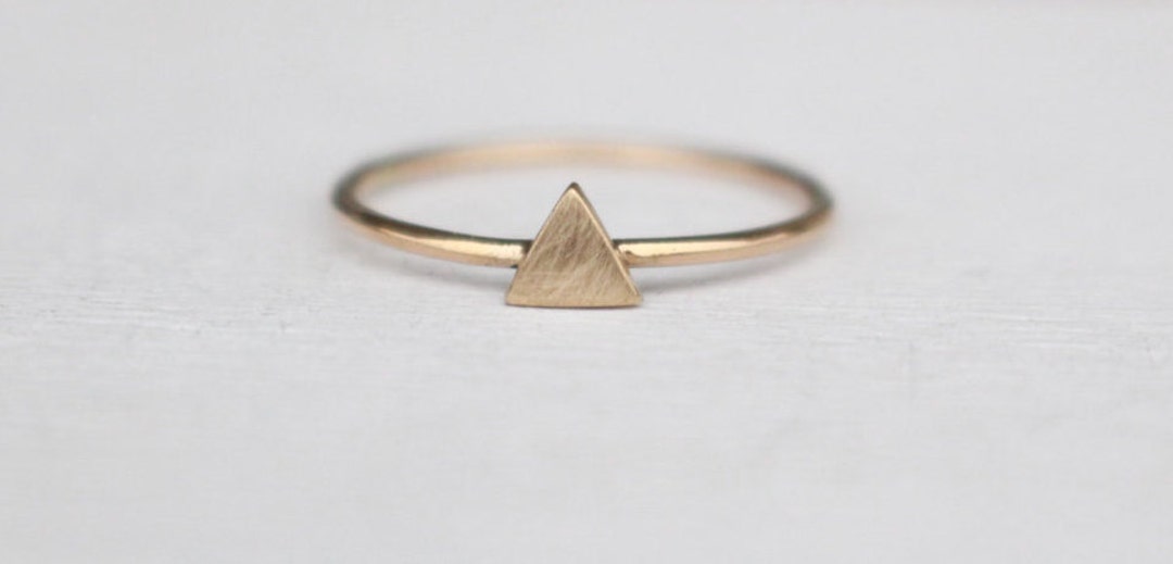 14k Gold Ring Triangle - Etsy