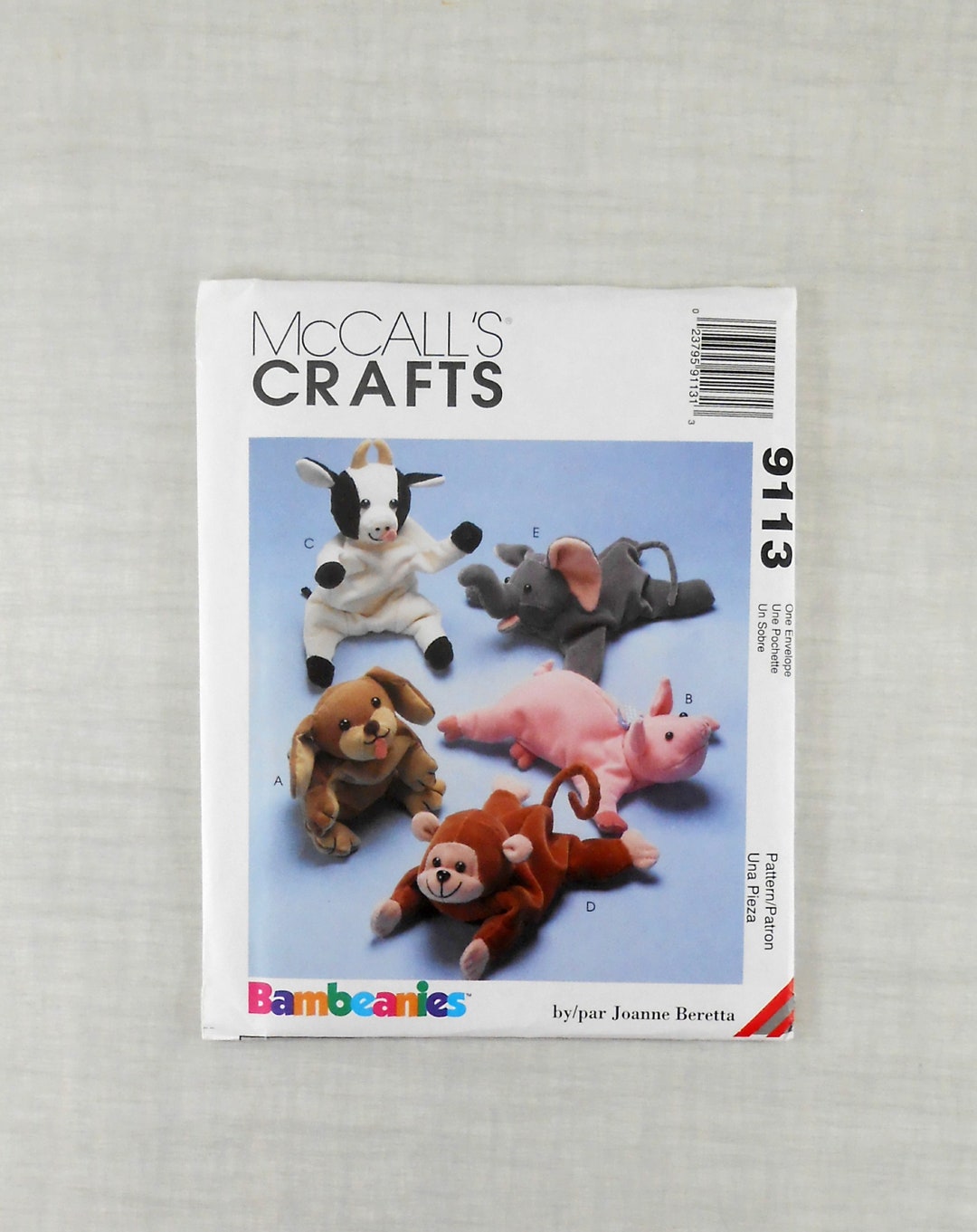 Bean Bag Animals, Sewing Pattern, Puppy Piggy, Cow Monkey, Elephant ...