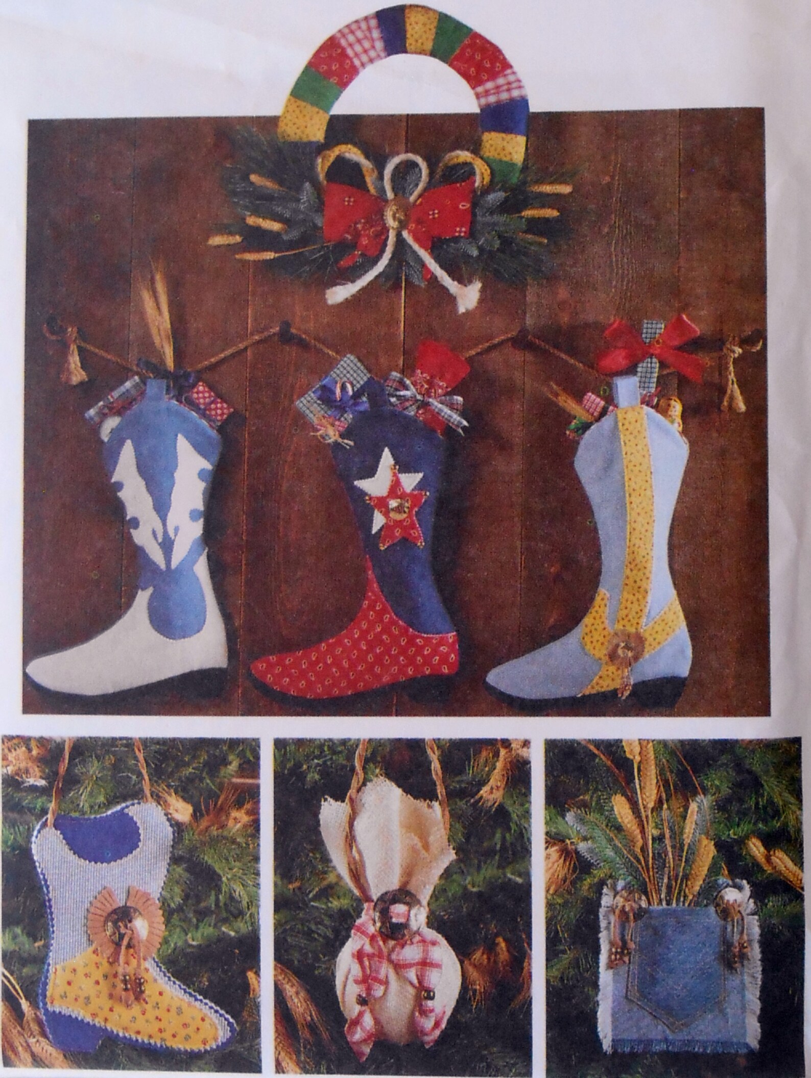 Cowboy Boot Stocking, Sewing Pattern, Christmas Ornaments, Western ...