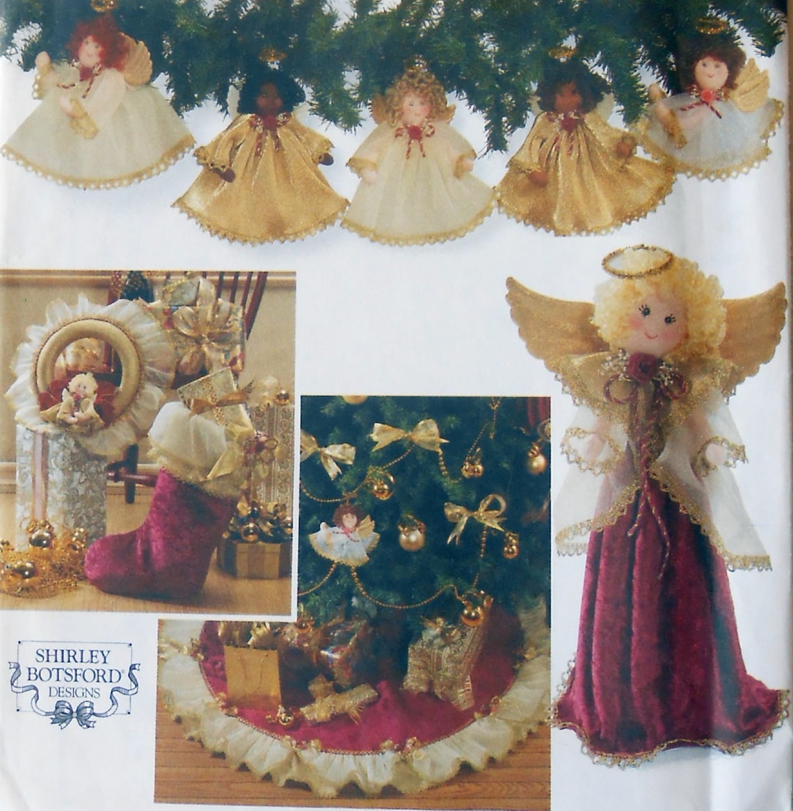 Angel Tree Topper, Sewing Pattern, Angel Garland, Christmas Pattern ...
