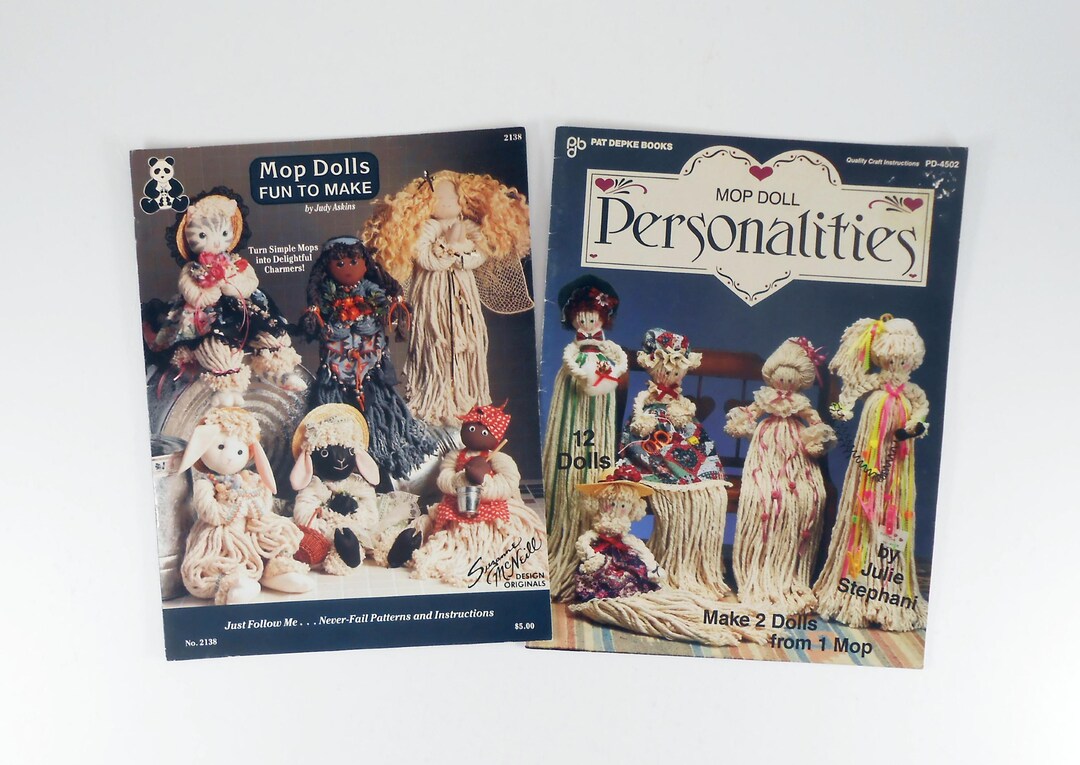 Mop Dolls, Pattern Books, Set of 2, Fun to Make, Personalities, 1990s ...