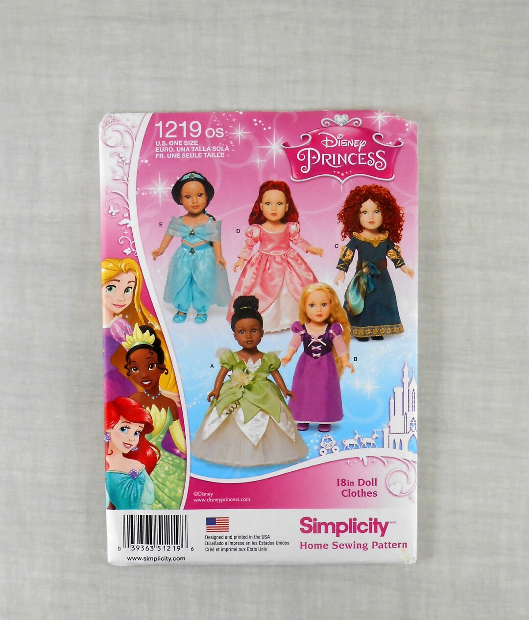 Disney Princess, 18'' Doll Clothes, Costumes, Simplicity 1219, Sewing ...