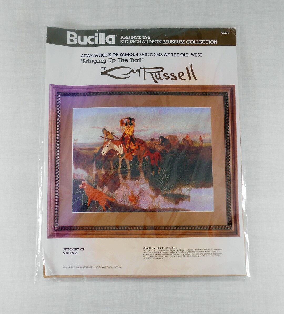Stitchery Kit, Native American, C M Russell Art, Embroidery Kit ...