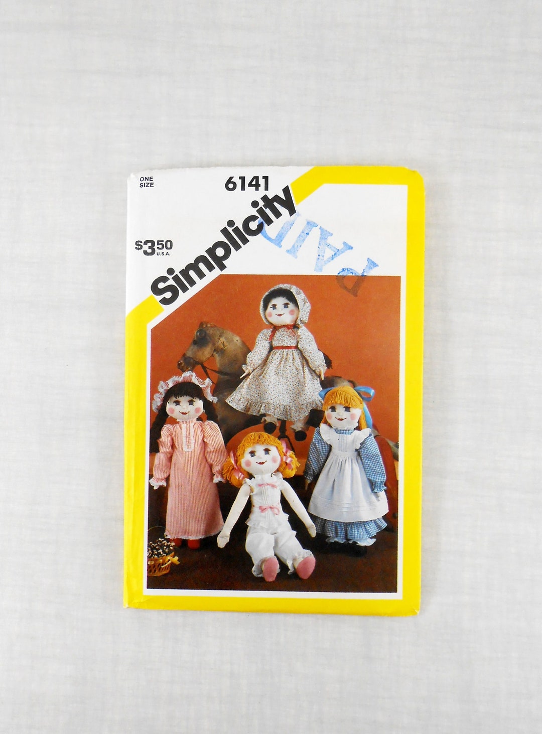 Rag Doll Pattern, 21 Inch Doll, Doll Clothes Pattern, Simplicity 6141 ...