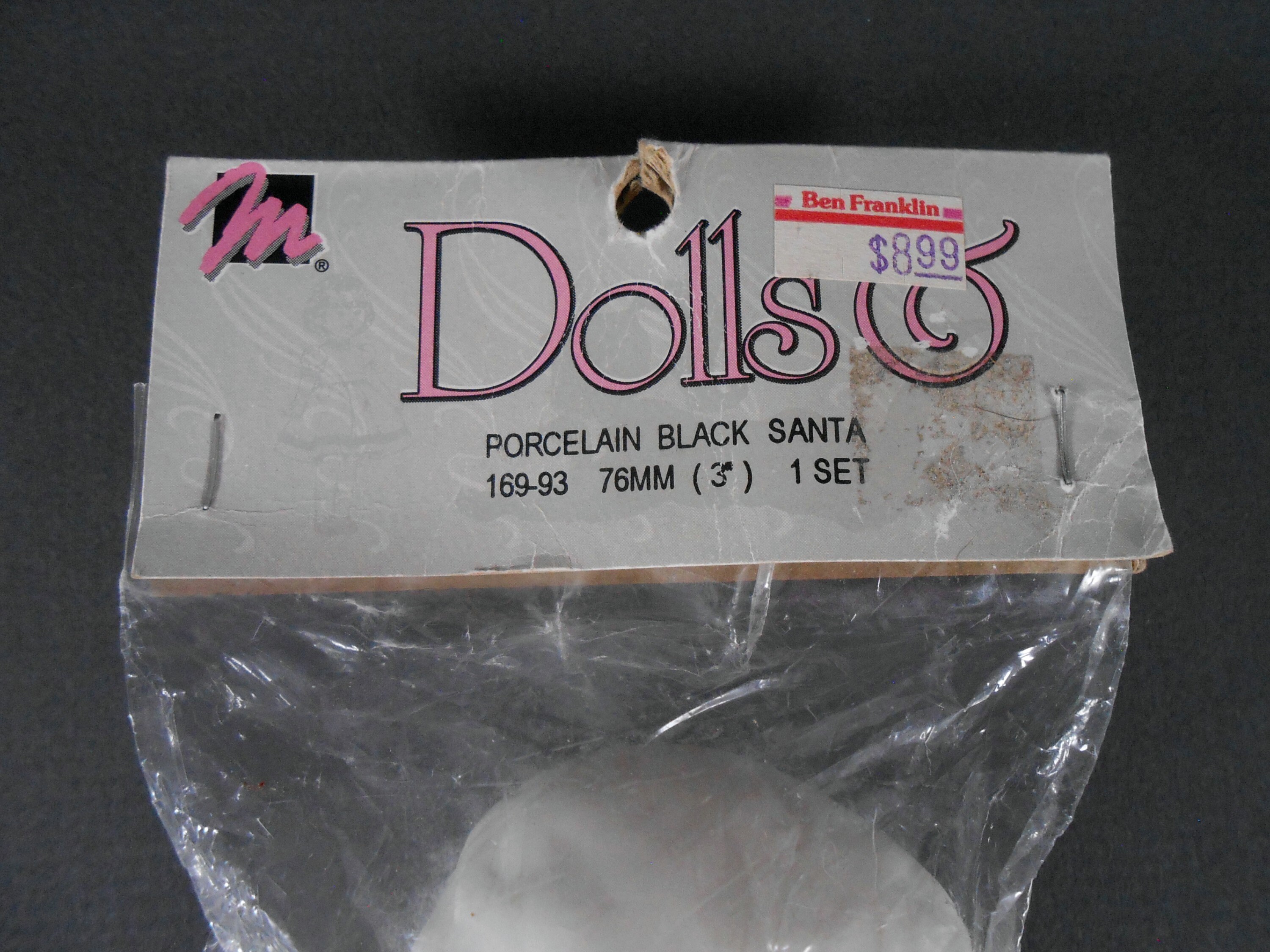 Black Santa Doll Head, 3 Inch Head, With Hands, Porcelain, Old World ...