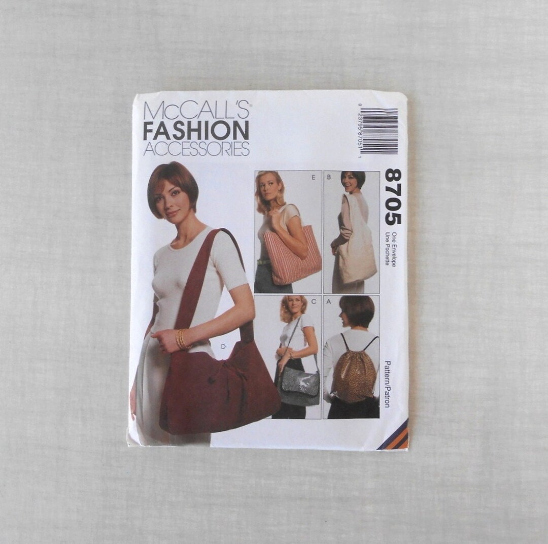 Mccall's 8705 Bag Sewing Pattern: Oversized Tote, Backpack, and More - Etsy