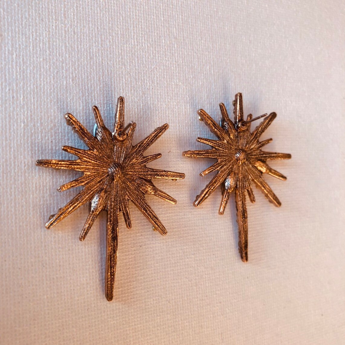 Celestial Star Starburst Stud Earring Rhinestone Crystal Art | Etsy