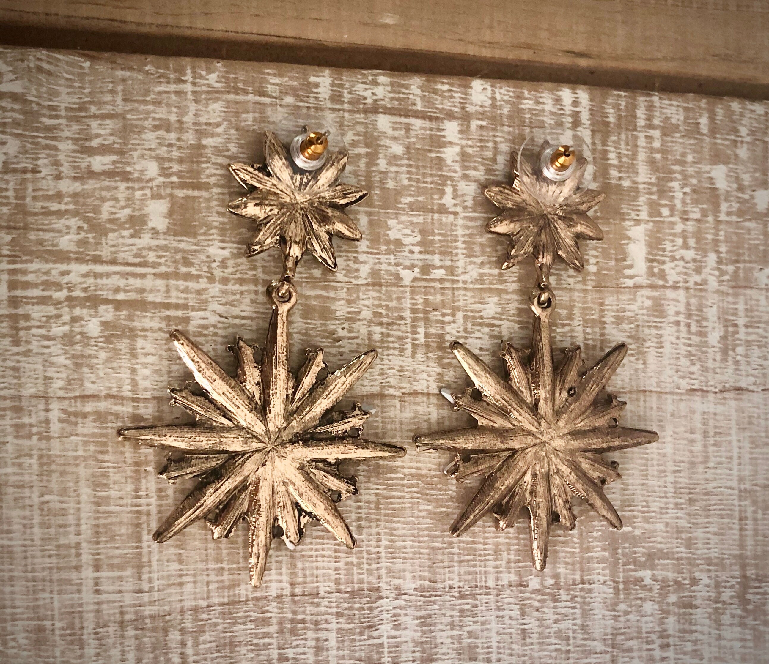 Star Bright Starburst Earring Rhinestone Crystal Art Deco Drop - Etsy ...