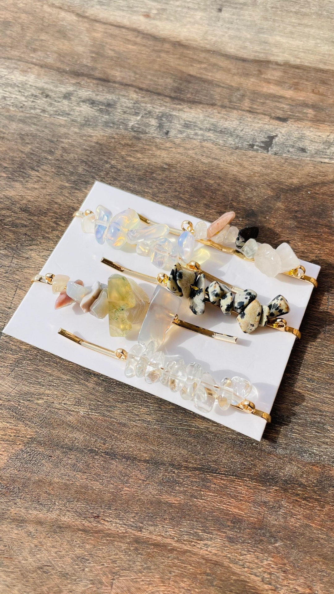 Natural Stone Gold Hair Bobby Pins Set of 5 Barrette Accessory - Etsy