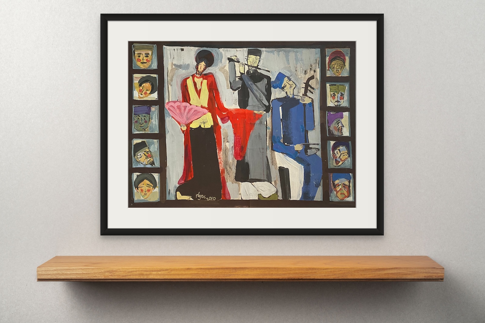 CHÈO 20x16" Gouache on Paper, Vietnam Folk Opera (hát Chèo), Unframed ...