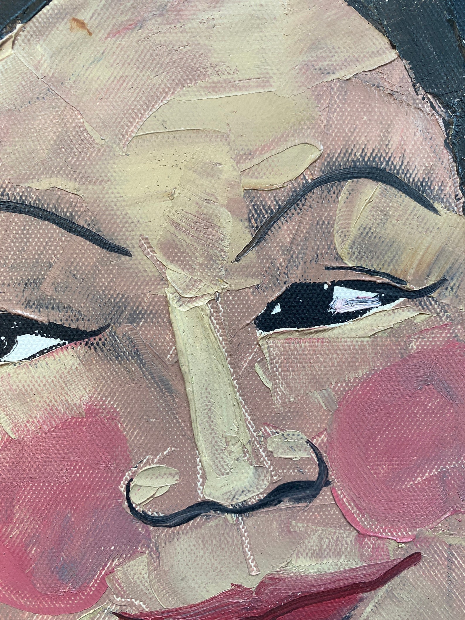 CHÈO PORTRAIT 8x8" Oil on Canvas, Vietnam Folk Opera (hát Chèo ...