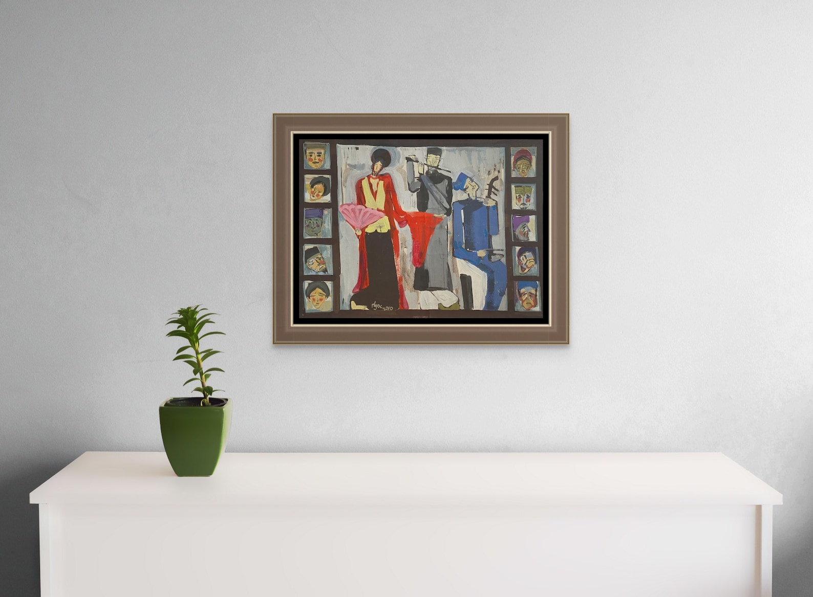 CHÈO 20x16" Gouache on Paper, Vietnam Folk Opera (hát Chèo), Unframed ...