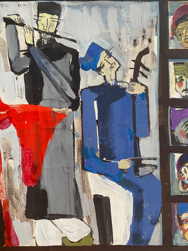 CHÈO 20x16" Gouache on Paper, Vietnam Folk Opera (hát Chèo), Unframed ...