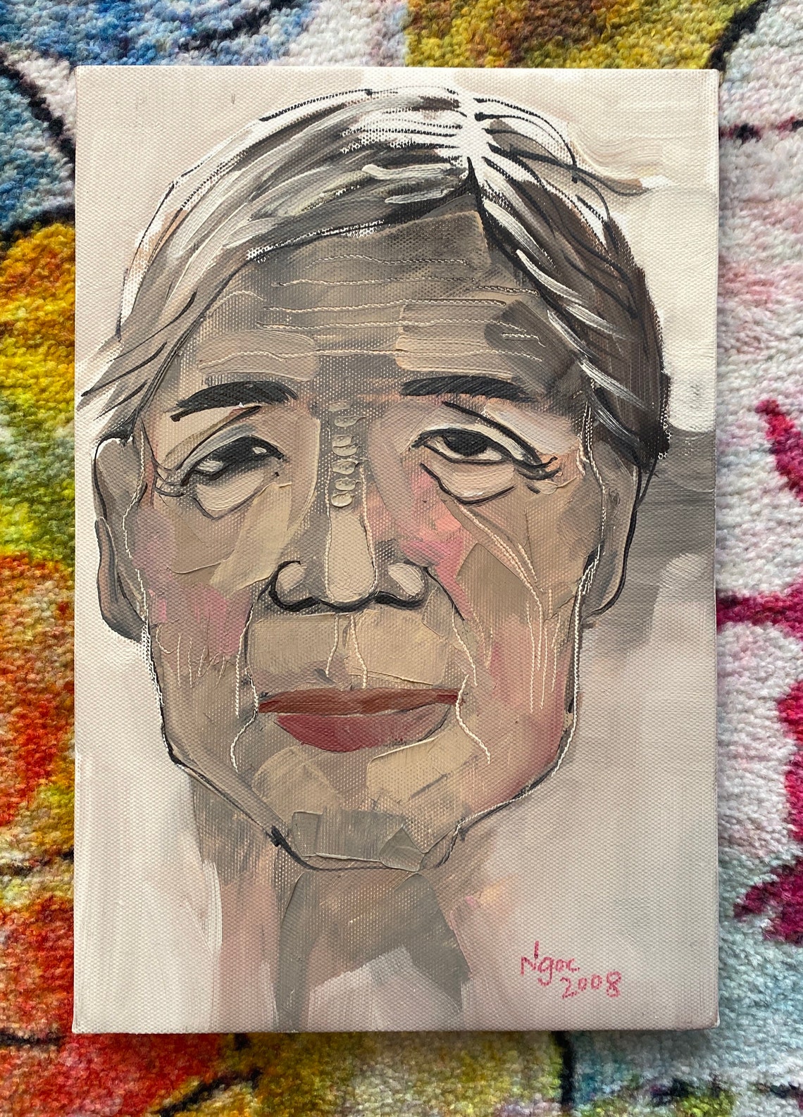 CHÈO PORTRAIT 8x12" Oil on Canvas, Vietnam Folk Opera (hát Chèo ...