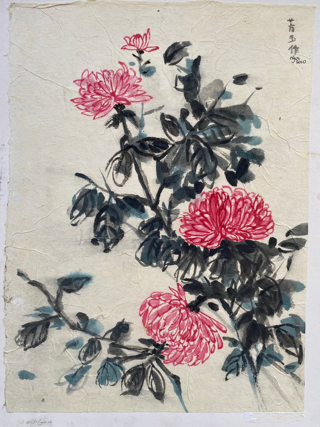 DAISIES 12x16 Watercolor on Dó Paper poonah Paper - Etsy