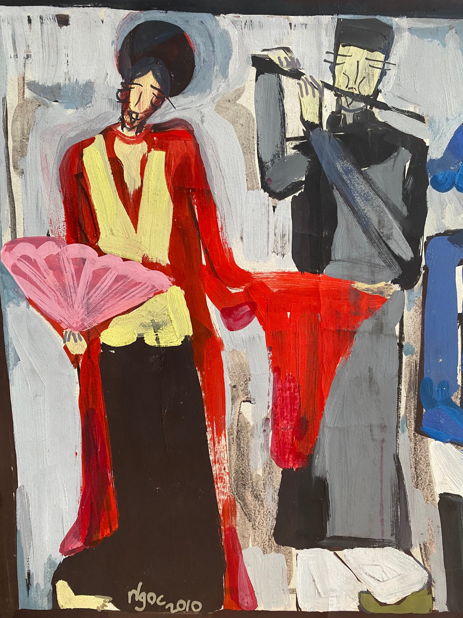 CHÈO 20x16" Gouache on Paper, Vietnam Folk Opera (hát Chèo), Unframed ...