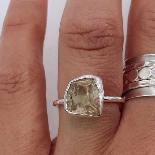 Raw Gemstone Ring - Etsy