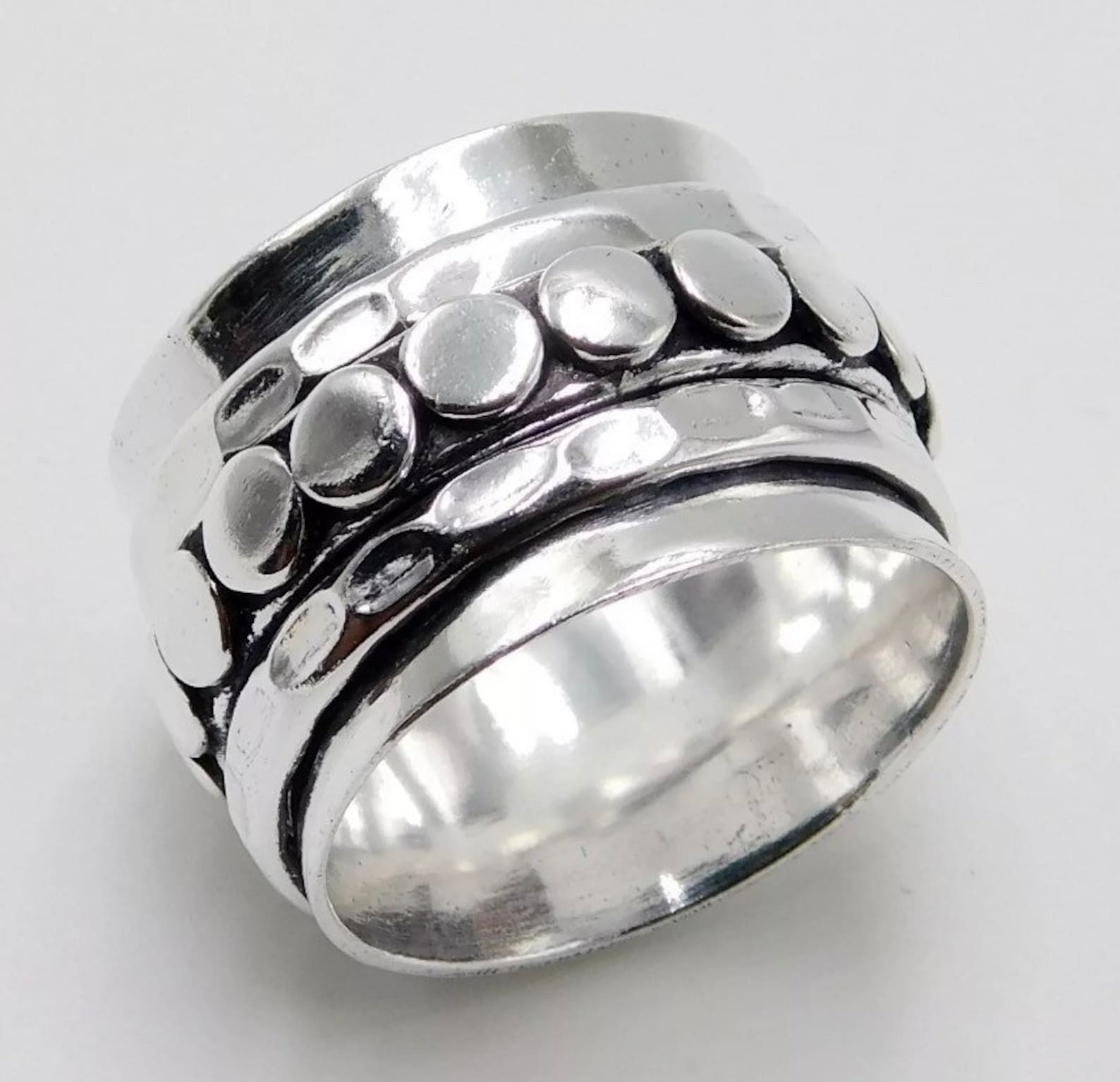 Wide Sterling Silver Spinner Ring Statement Spinning Ring - Etsy UK