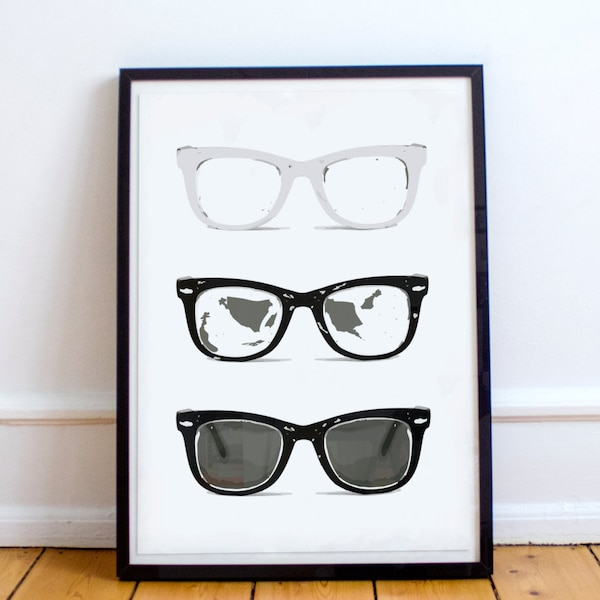Glasses Poster - Etsy