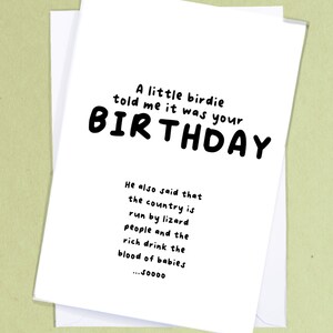 Conspiracy Theory Birthday Card / Mean Birthday Card / Funny Birthday ...