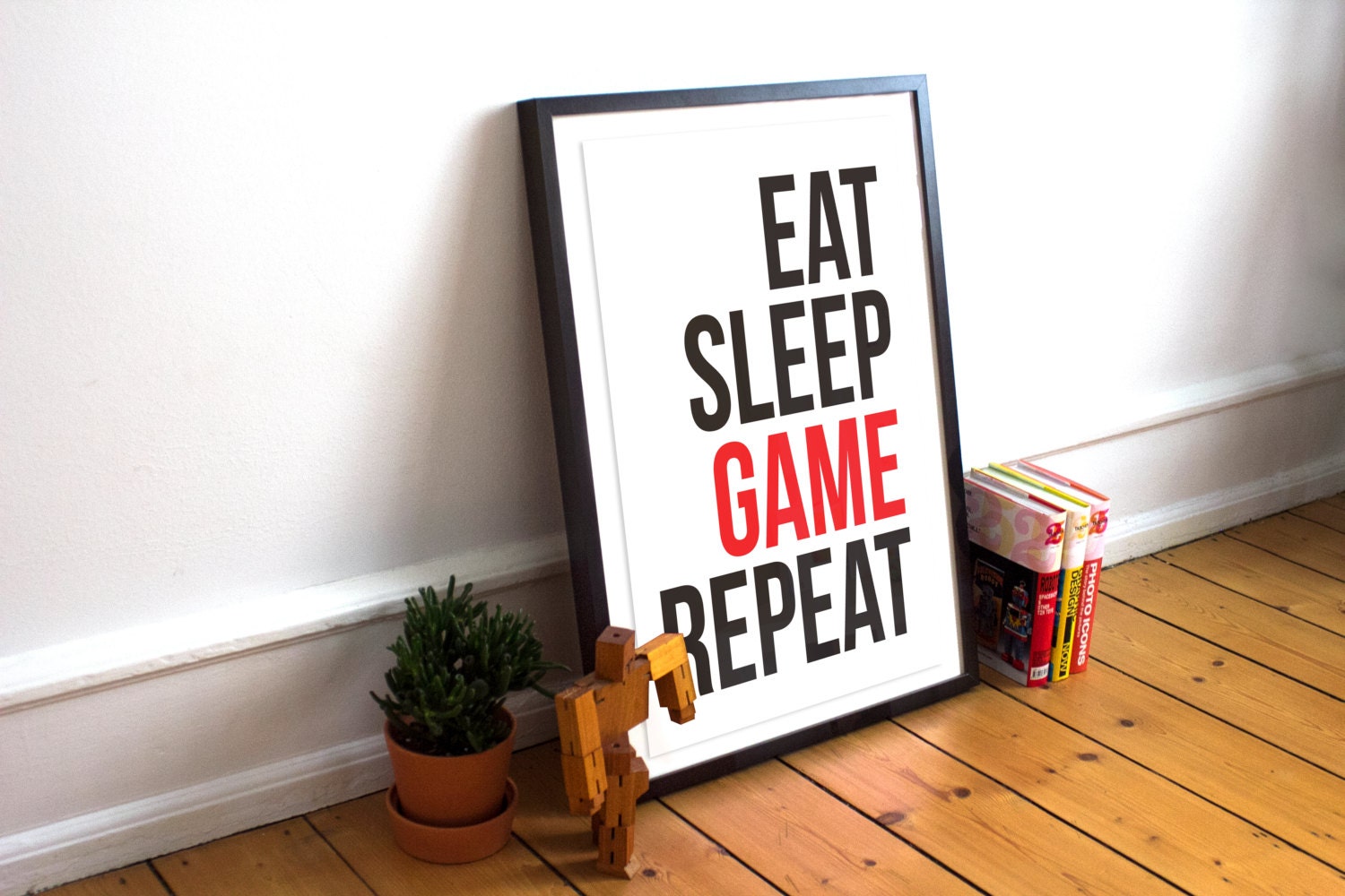 Gaming Poster / Video Game Poster / Eat Sleep Game Repeat / Gaming Room ...