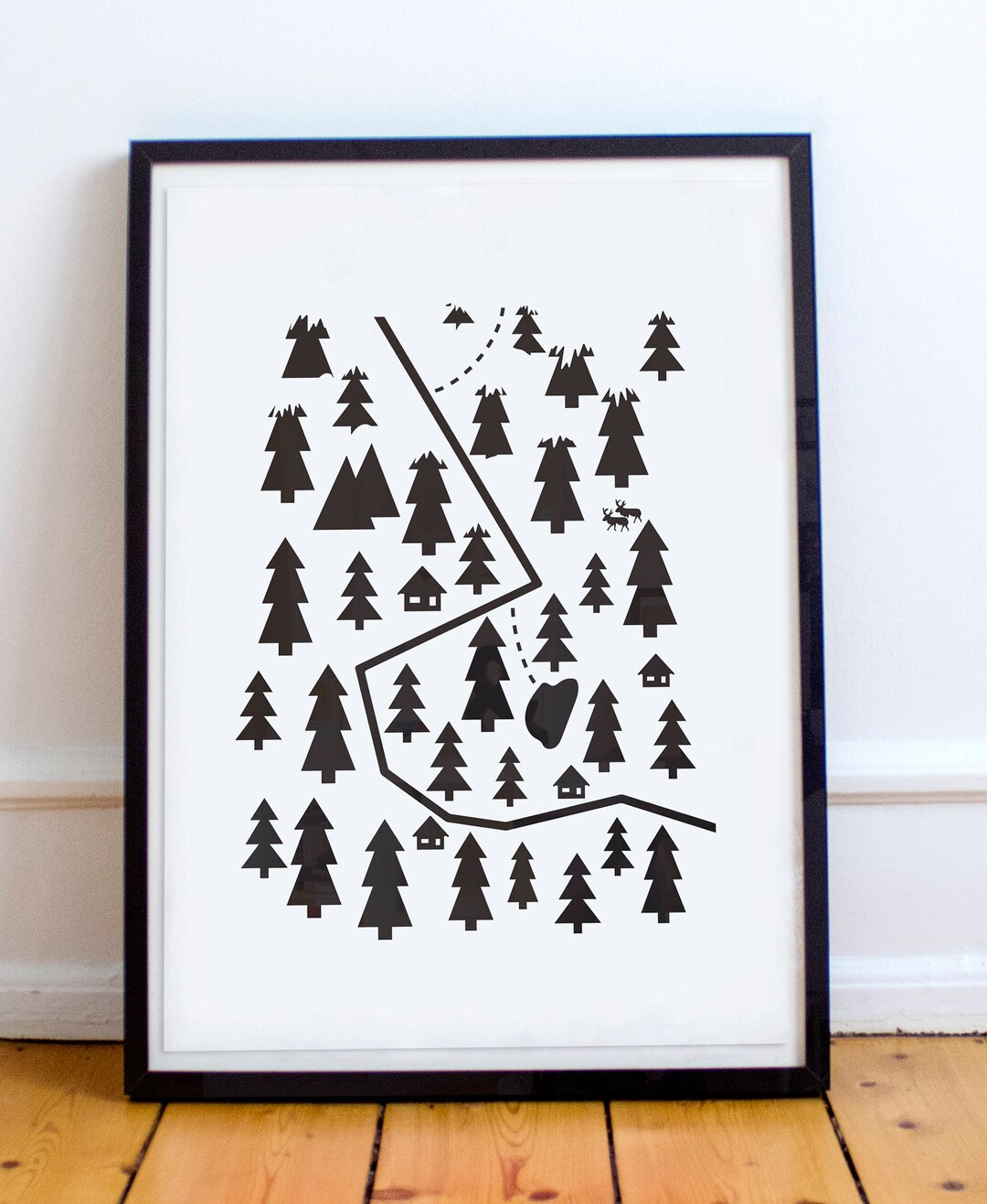 Buy Scandinavian Art Poster / Winter Map Print / Scandi Poster ...