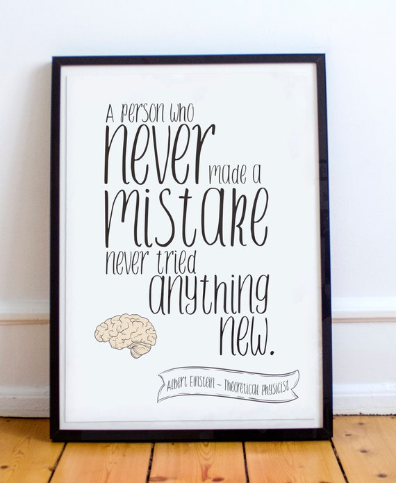 Inspirational Albert Einstein Poster / Albert Einstein Quote | Etsy
