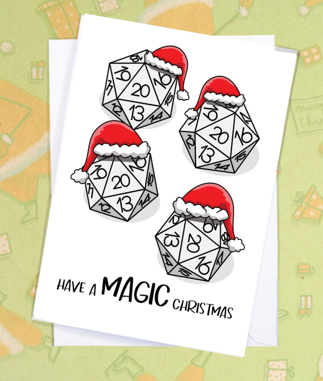 Geek Christmas Card / MTG Christmas Card / MTG D20 / Funny Magic Card ...