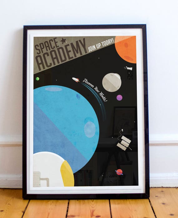 Space Exploration Poster / Space Poster / Space Academy Retro | Etsy